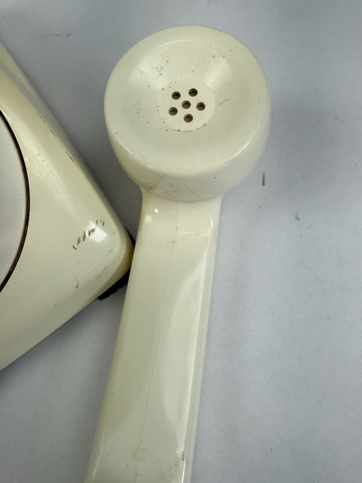 Automatic Electric Monophone Rotary Dial Desk Phone White VIntage ...