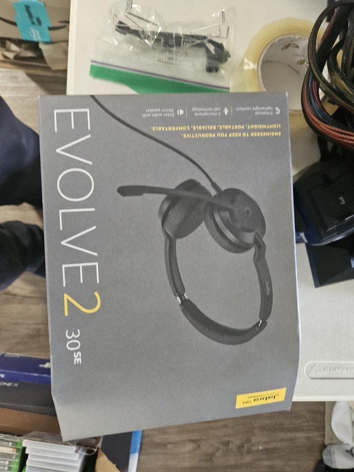 Jabra Evolve 2 30 SE Lightweight Wired Stereo Headphones Black NEW ...