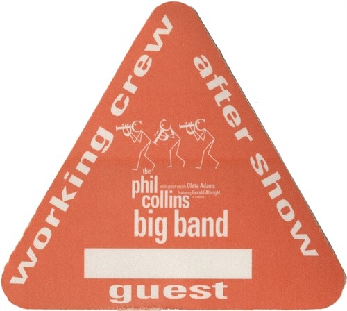 Phil Collins 1998 concert tour Band Guest Backstage Pass | eBay