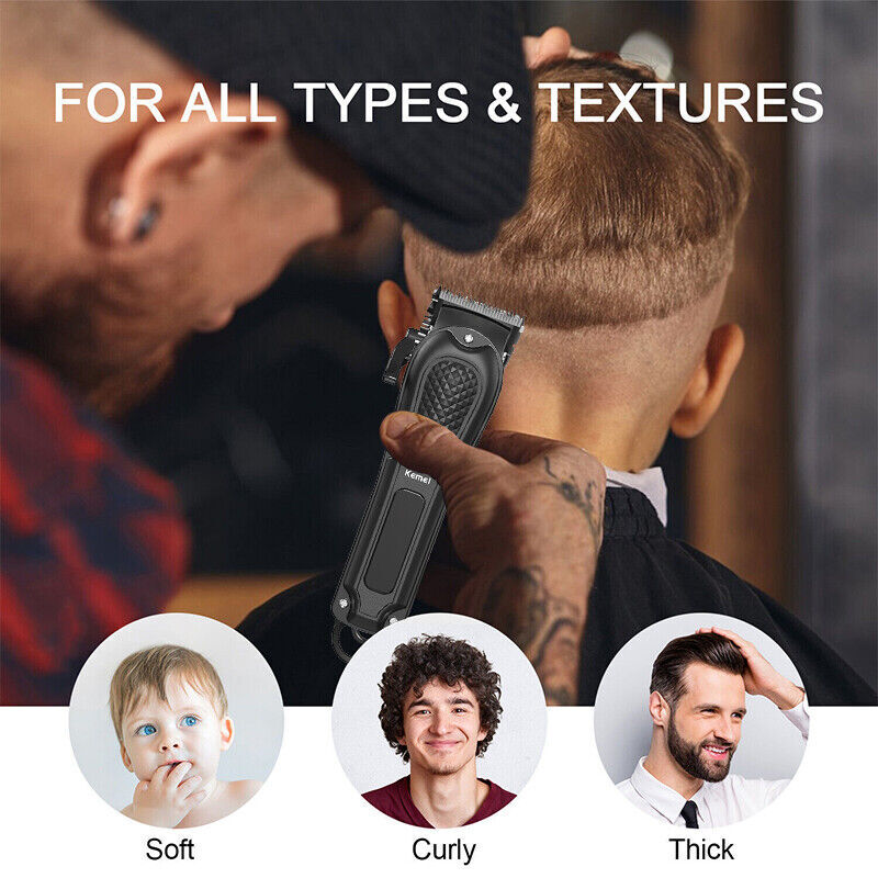Kemei Electric Hair Clipper Barber Cordless Hair Trimmer 0mm Zero ...