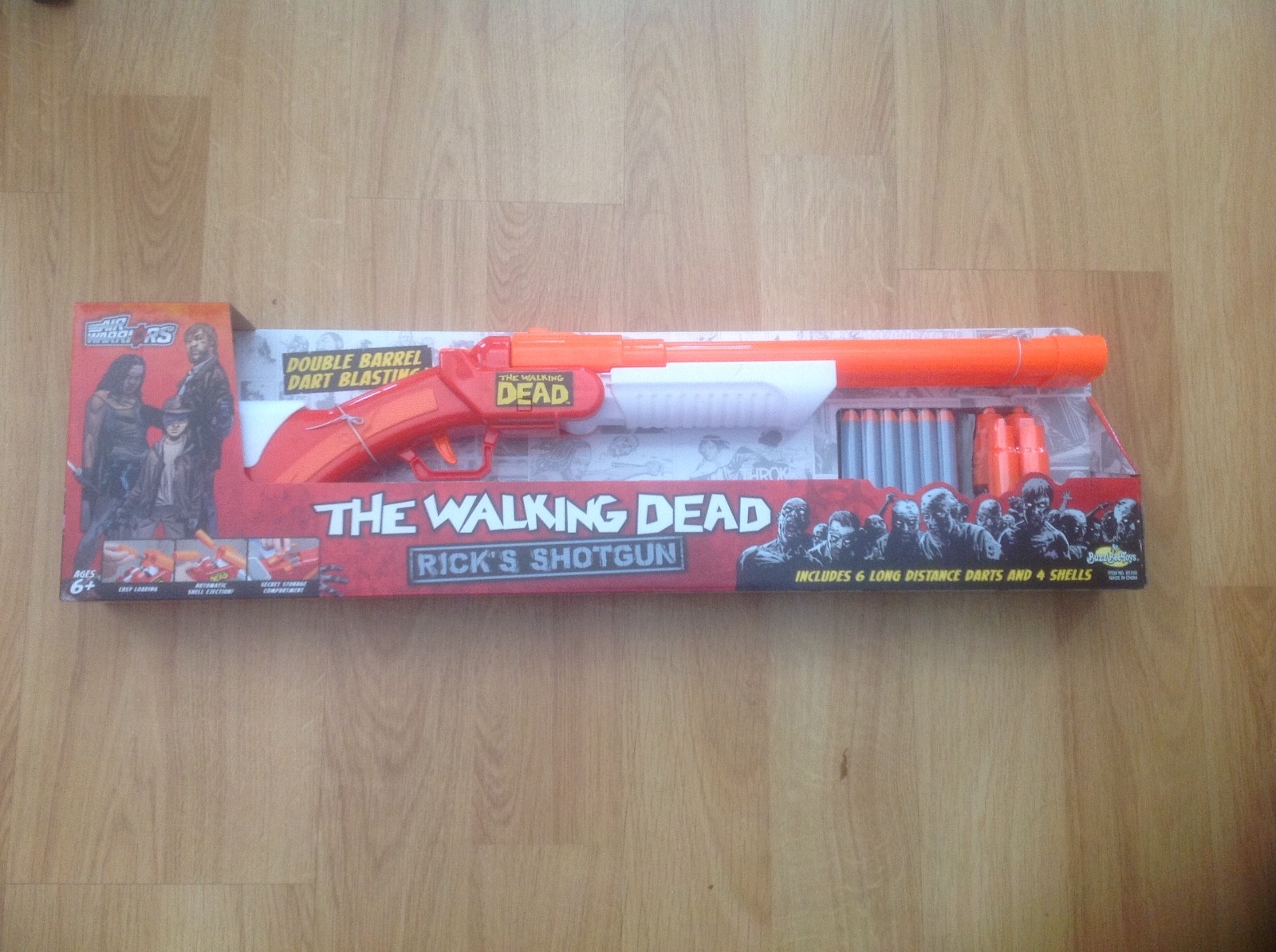 The Walking Dead Rick's Shotgun Buzz Bee Toys Double Barrel Dart Air ...