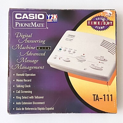 CASIO PhoneMate TA-111 Digital Answering Machine Phone Mate 1998 Open Box | eBay