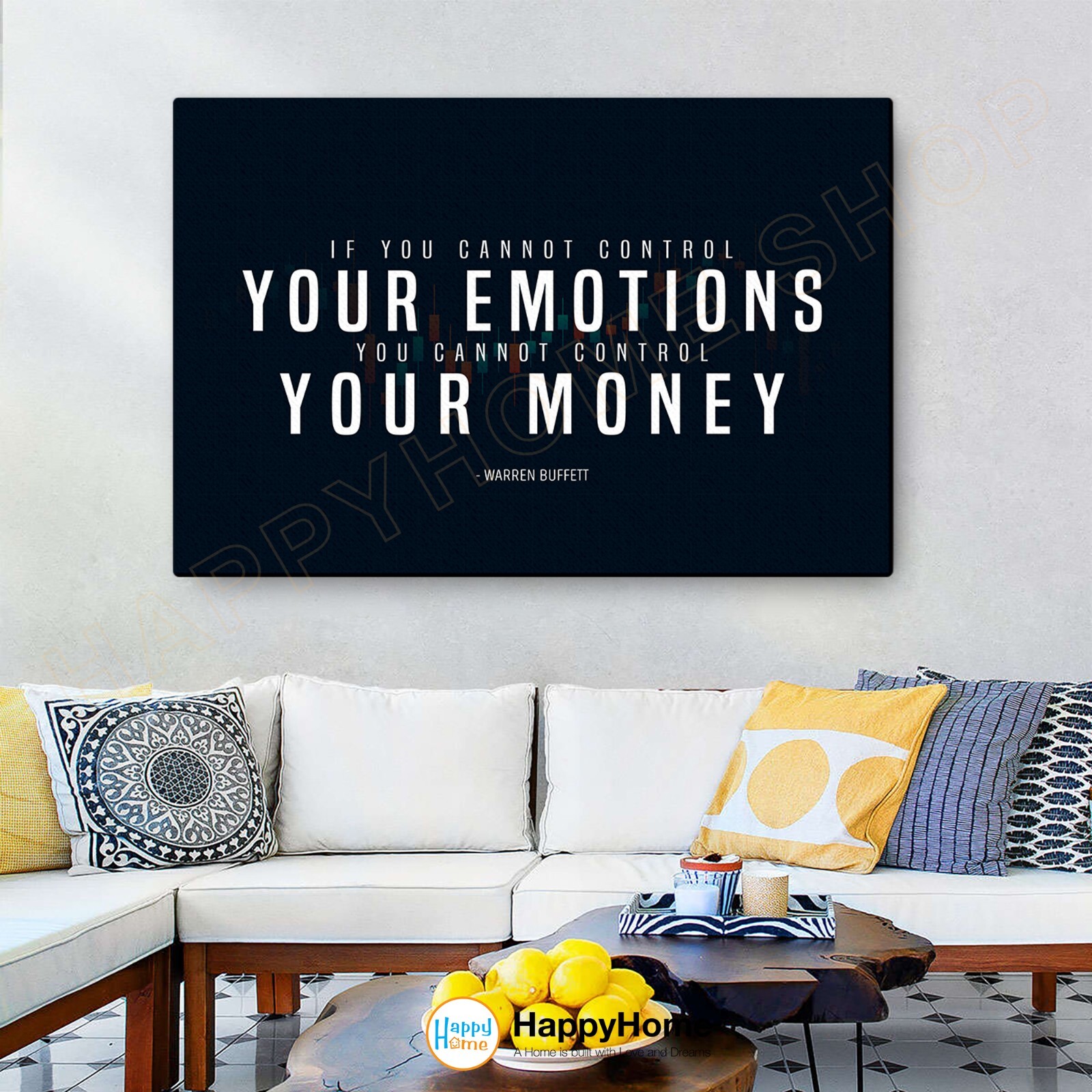 Warren Buffett Quote Wall Art Your Emotions Your Money Investing Rule ...