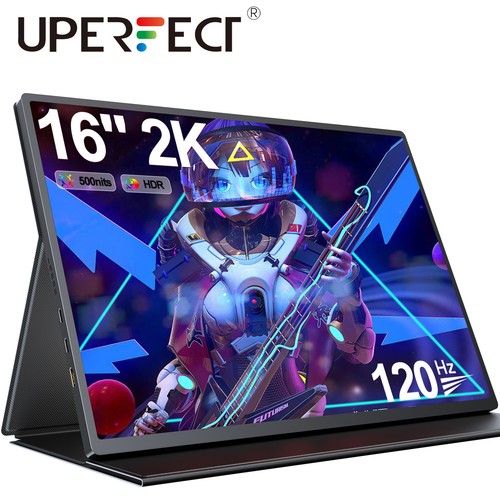 UPERFECT 16" Portable Monitor 2K 120Hz Freesync HDR Eyecare Screen USB ...