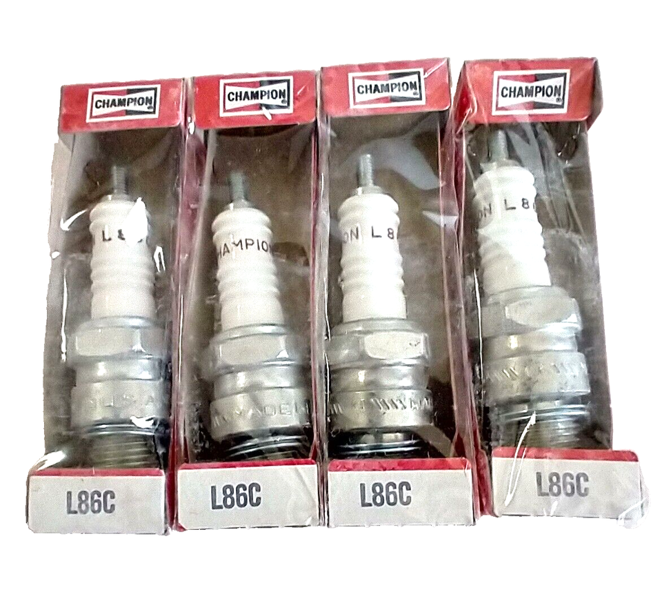 Pack of 4 Copper Plus Resistor Spark Plugs CHAMPION L86C (306) Made in ...