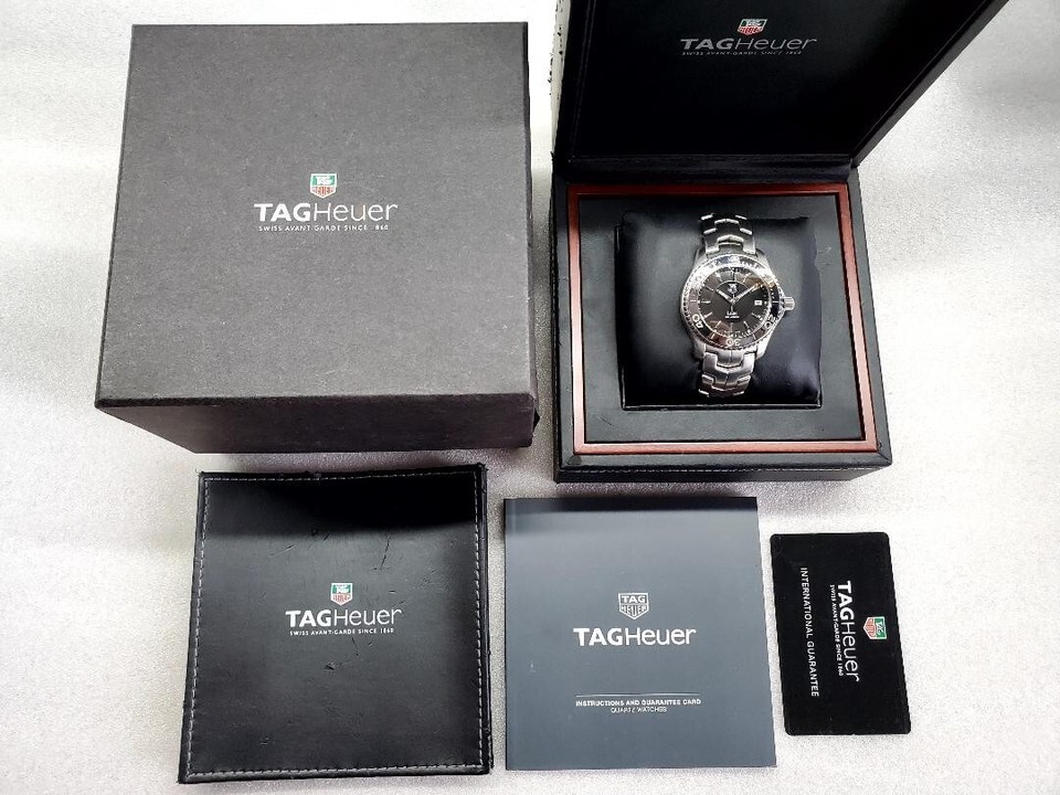 TAG HEUER LINK QUARTZ BLACK DIAL DATE ST. STEEL MEN'S WATCH WJ1110-0 ...