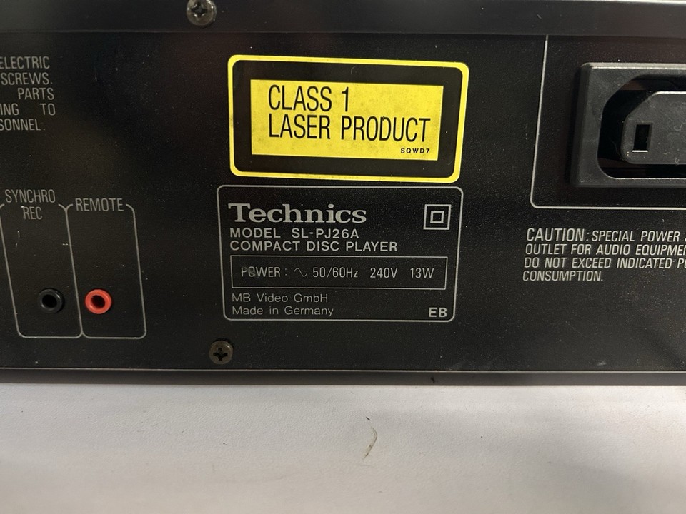 Technics SL-PJ26A Compact Disc CD Player Tested Working HiFi Stack ...
