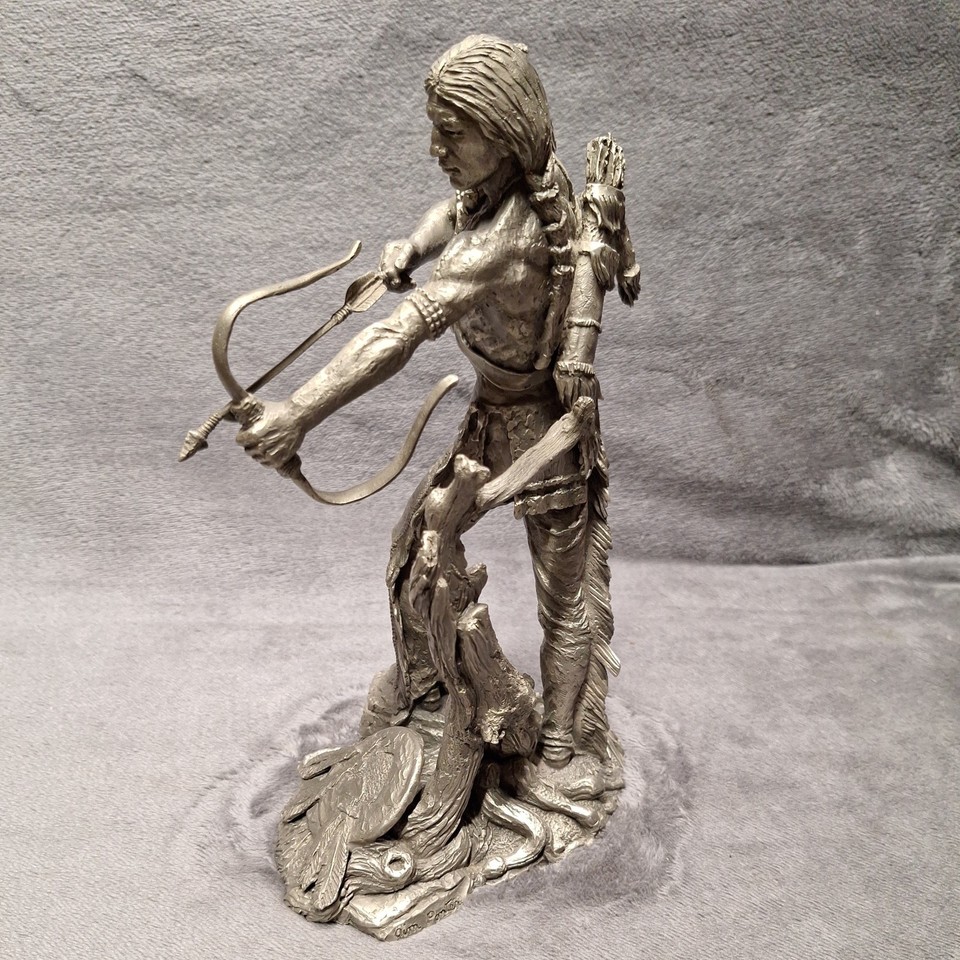 Sioux Hunter Artist Jim Ponter Pewter Sculpture 1984 Western Heritage ...