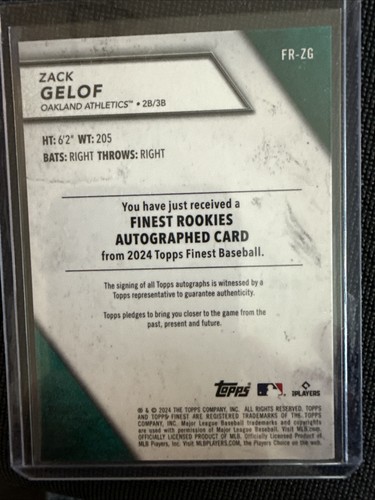 2024 Topps Finest -Finest Rookies Design Variation #FRD-13 Zack Gelof ...