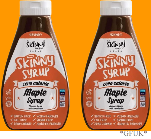 Skinny Food Maple Syrup Sugar Free 425ml Pack of 2 Zero Calorie Syrup ...