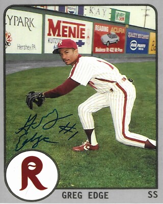 GREG EDGE Signed Autographed 8x10 Baseball Photo Reading Philadelphia ...