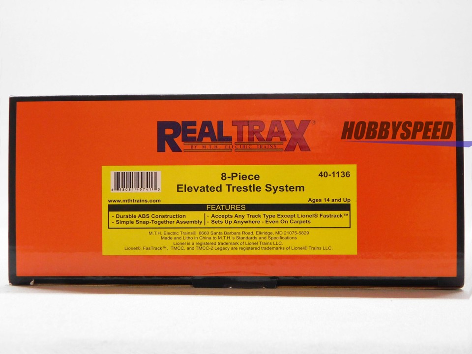 MTH RAILKING 8 PIECE ELEVATED TRESTLE SET FOR REALTRAX O GAUGE 40-1136 ...