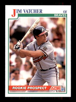1991 Baseball Score Jim Vatcher Atlanta Braves #341 RP RC | eBay