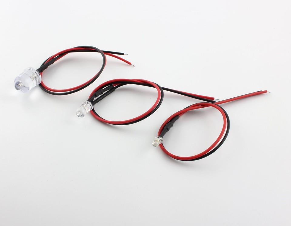 3mm 5mm 10mm LED Light Lamp Bulb Pre Wired Emitting Diodes 9V-12V DIY ...