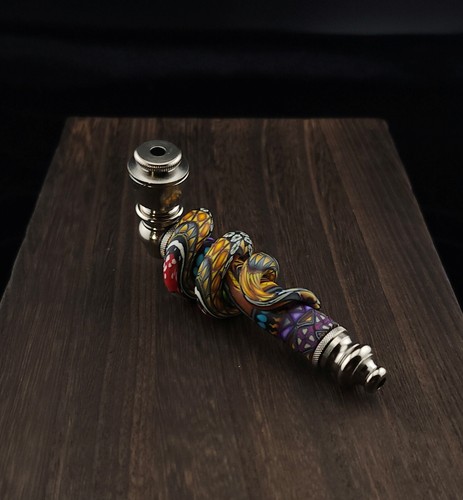 4 inch Snake Pipe / Fimo Snakes on PIpes by Milli Fury / Pyramid Base ...