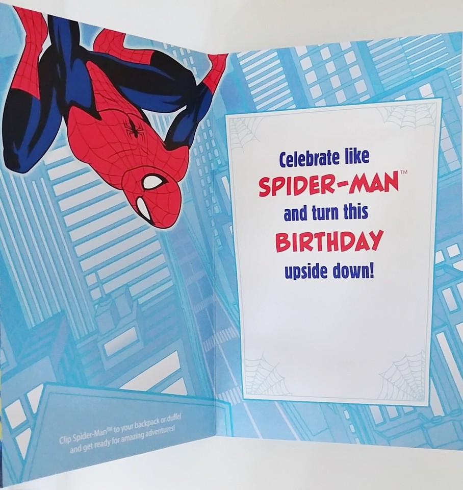 Marvel Spider-Man Birthday Greeting Card + Keychain | eBay