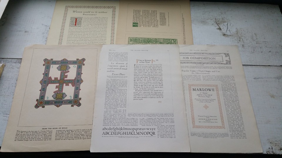 Lot of 1920s Paper Brochures Printing Pulp Typography Lithographs ...