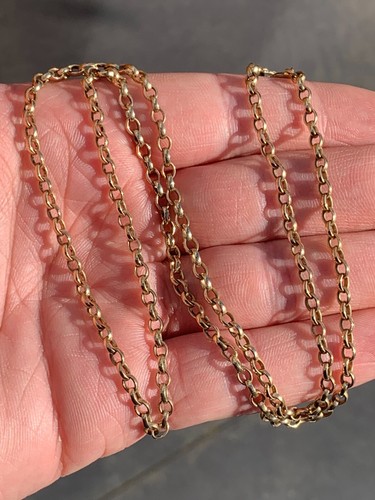 9ct gold chain necklace, long vintage 9k 375 heavy 14g | eBay