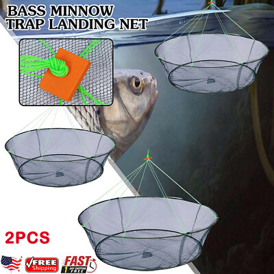 1/2PCS Drop Net Fishing Landing Prawn Bait Crab Shrimp Pier Fish Mesh ...