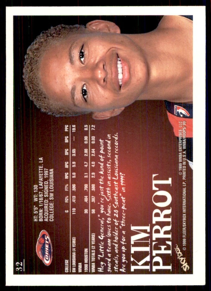 1999-00 Hoops WNBA Kim Perrot A Basketball Cards #32 | eBay