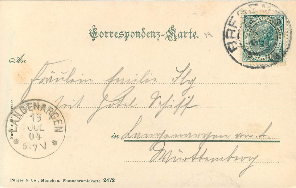 Vintage Postcard Bregenz Vorarlberg. Austria Town View Posted 1904 | eBay