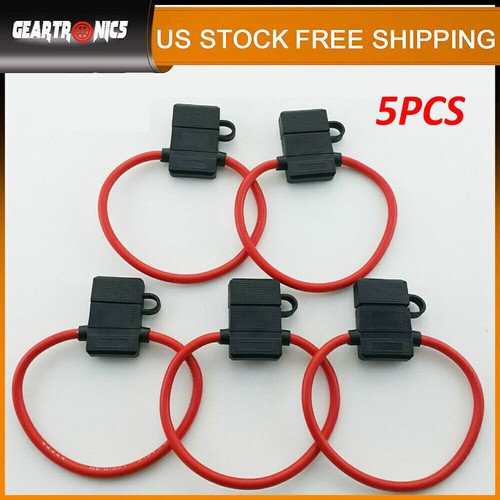 18 Gauge ATC ATO In-Line Fuse Holder Wire 12V Blade Waterproof 5 Pack 5 ...