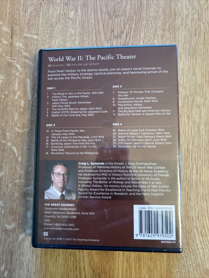 The Great Courses World War II WW2 The Pacific Theater 4 DVD Set ...