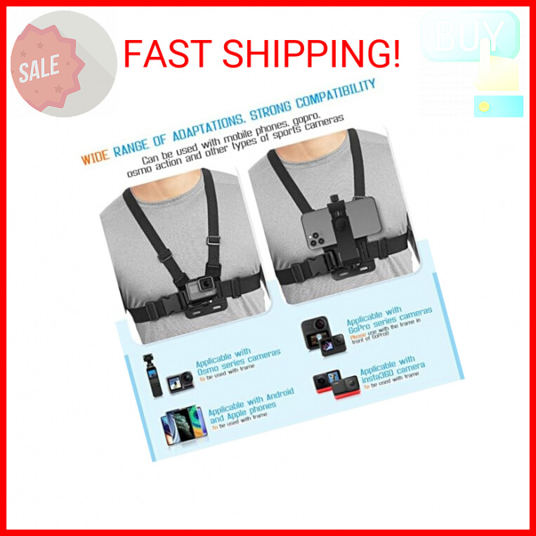 Mobile Phone Chest Strap Mount Phone Chest Harness Holder for VLOG/POV ...