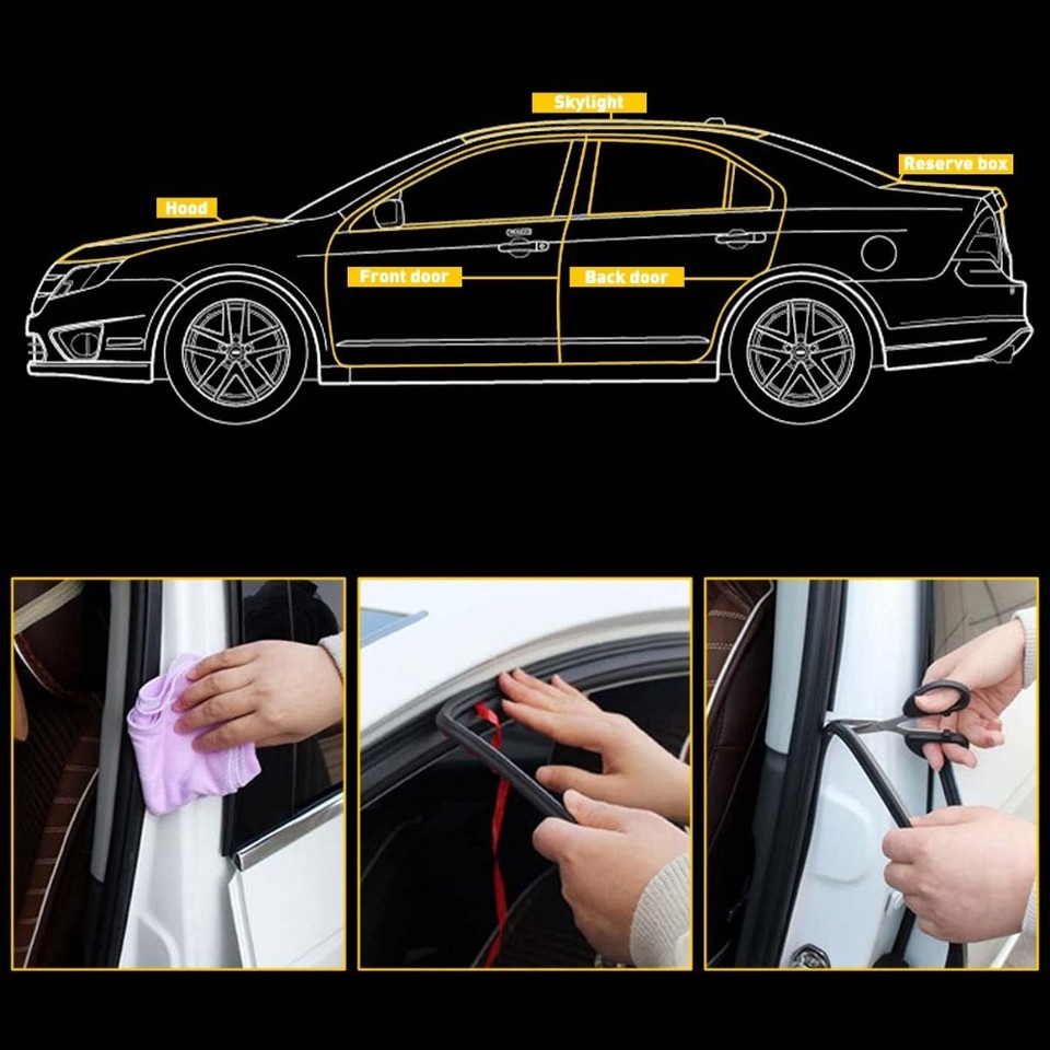 Auto Lock Seal Weather Strip Door Window Lock Trunk Hood Edge Trim 10ft ...