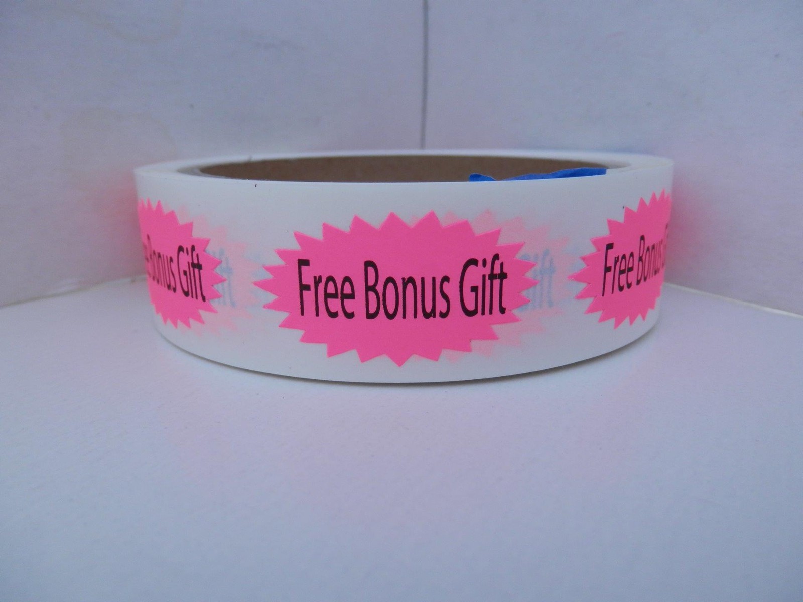 FREE BONUS GIFT .75x1.5 oval starburst pink fluorescent Stickers Labels ...