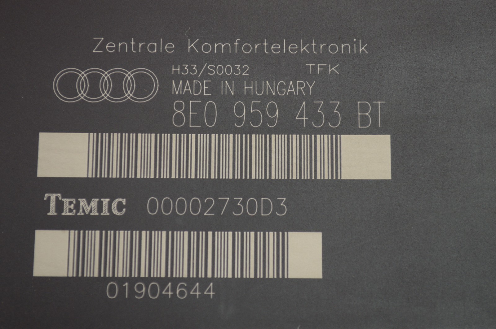 B#14 05-07 Audi A4 S4 B7 CCM BCM Body Comfort Control Module Unit 8E0 ...