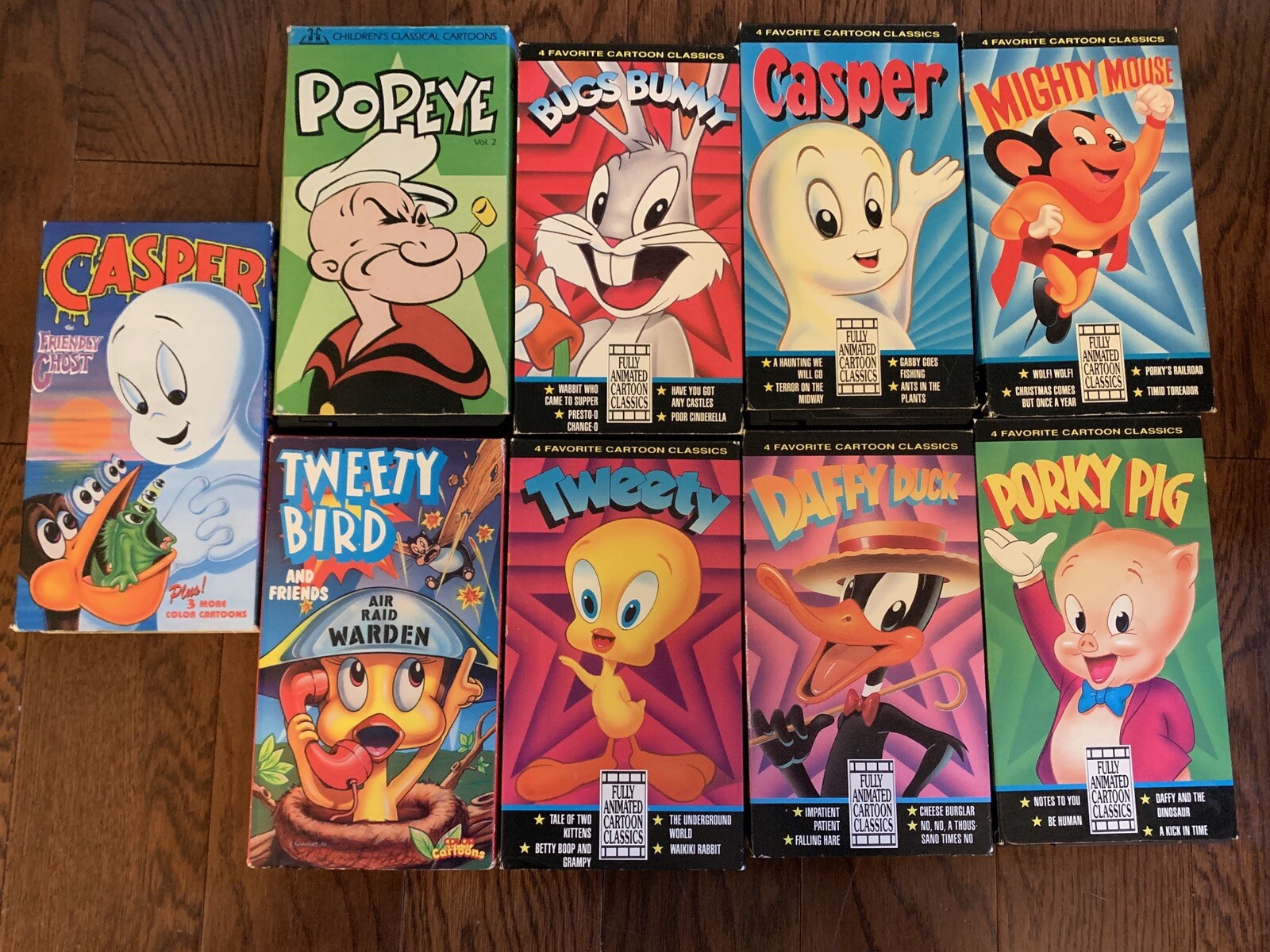 Lot Of VHS Tweety Popeye Casper Bugs Bunny Daffy Duck Porky Pig Mighty ...
