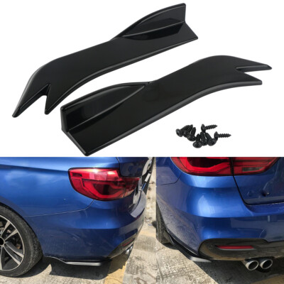 Rear Bumper Lip Side Splitter Diffuser Spoiler Body Kit Glossy ABS ...