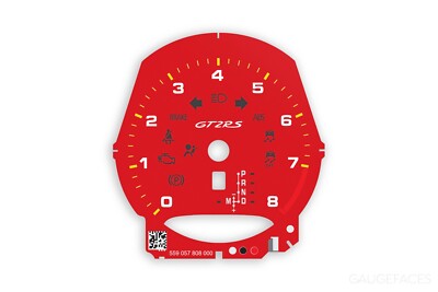 Porsche 911 991 GT2 RS Red Instrument Cluster Replacement Gauge Face ...