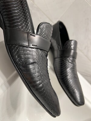 HUGO BOSS Men's Loafer Slip On Shoes EU 6 US 7 M croc embossed leather ...