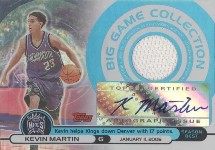2005-06 Topps Big Game - BIG GAME Collection Relics Kevin Martin #BGA ...