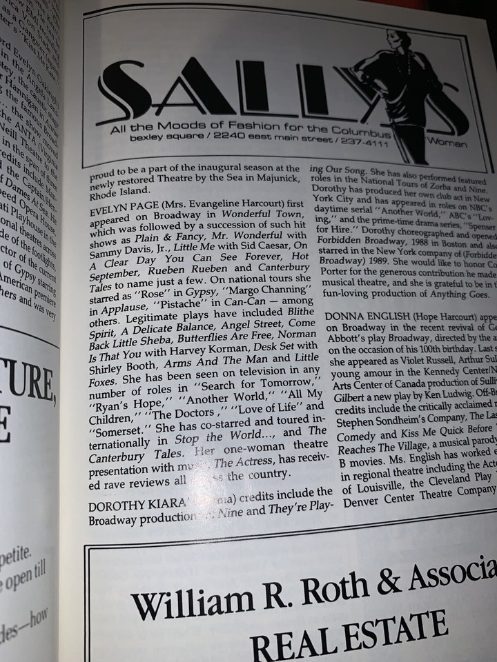 Mitzi Gaynor In Cole Porter’s Anything Goes @1990 Broadway Series ...