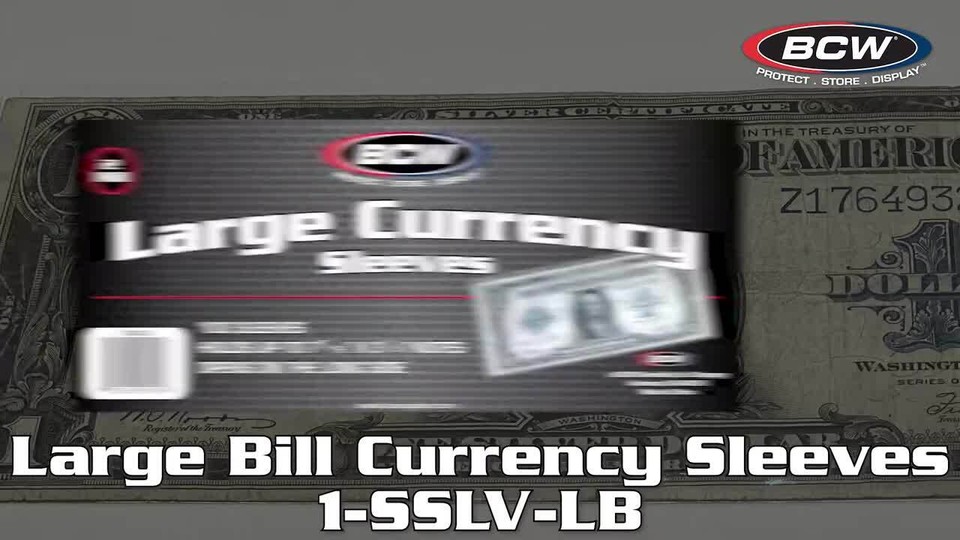 100 Soft Banknotes Sleeves For US Large Currency Notes BCW Ultra Thin ...