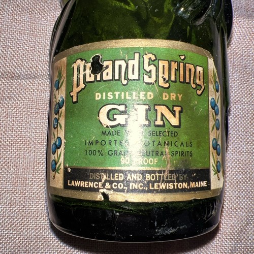 1950s EMERALD GREEN POLAND SPRING SLOE GIN BOTTLE LEWISTON,ME MOSES FIGURE | eBay