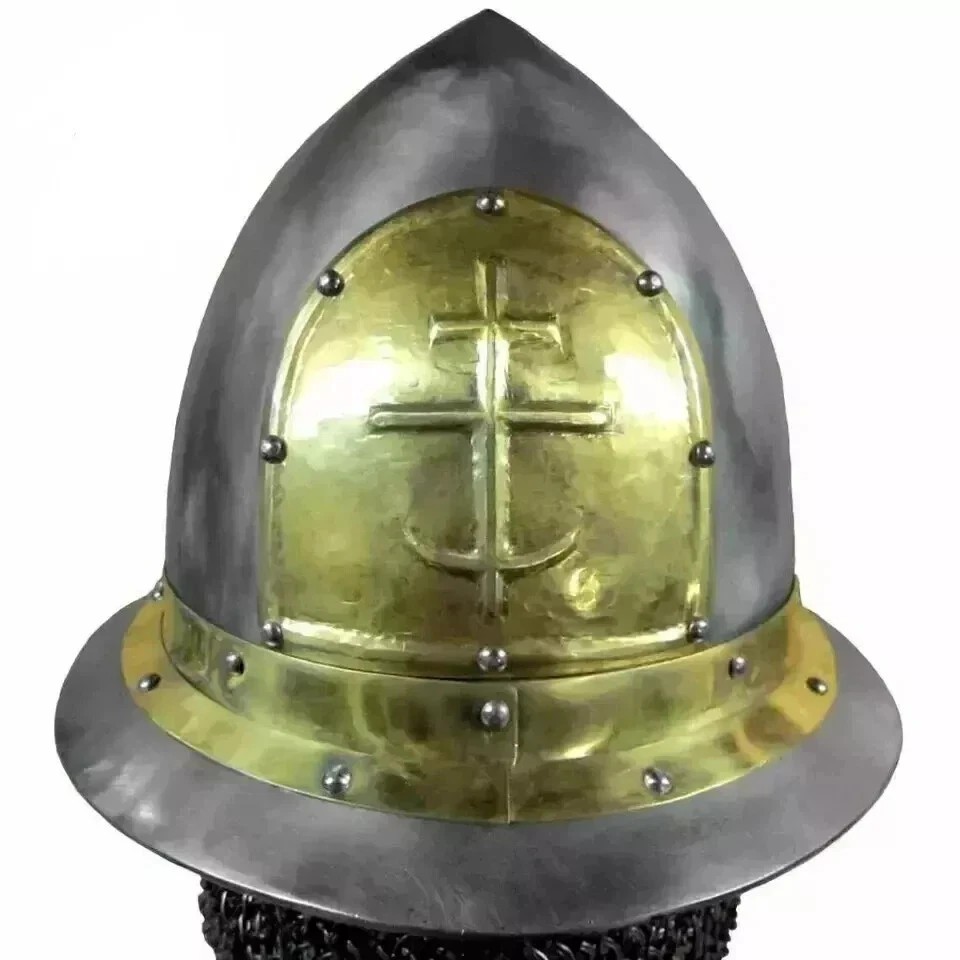 Medieval Knight Helmet Byzantine Kettle Hat Helmet With Chain Helmet | eBay