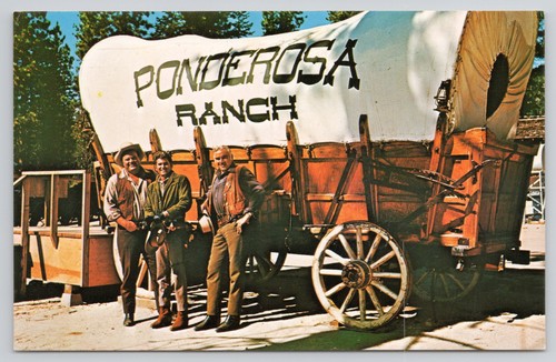 Ponderosa Ranch Bonanza Cart Cartwrights Frank Carroll 1960s Postcard ...