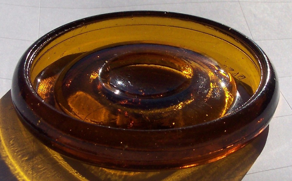 Nice Honey Amber Antique Glass Patent Dated TRADE MARK LIGHTNING Fruit ...