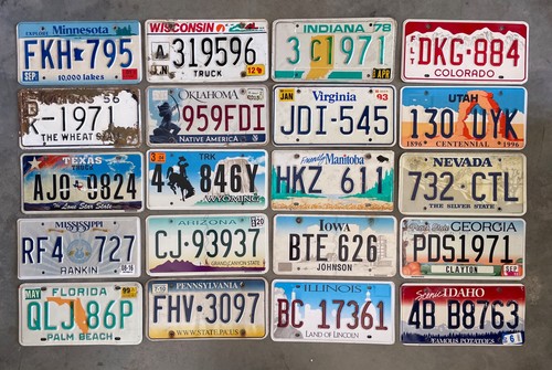 20 License Plate Lot - Different US States License Plates - 1956 Kansas ...