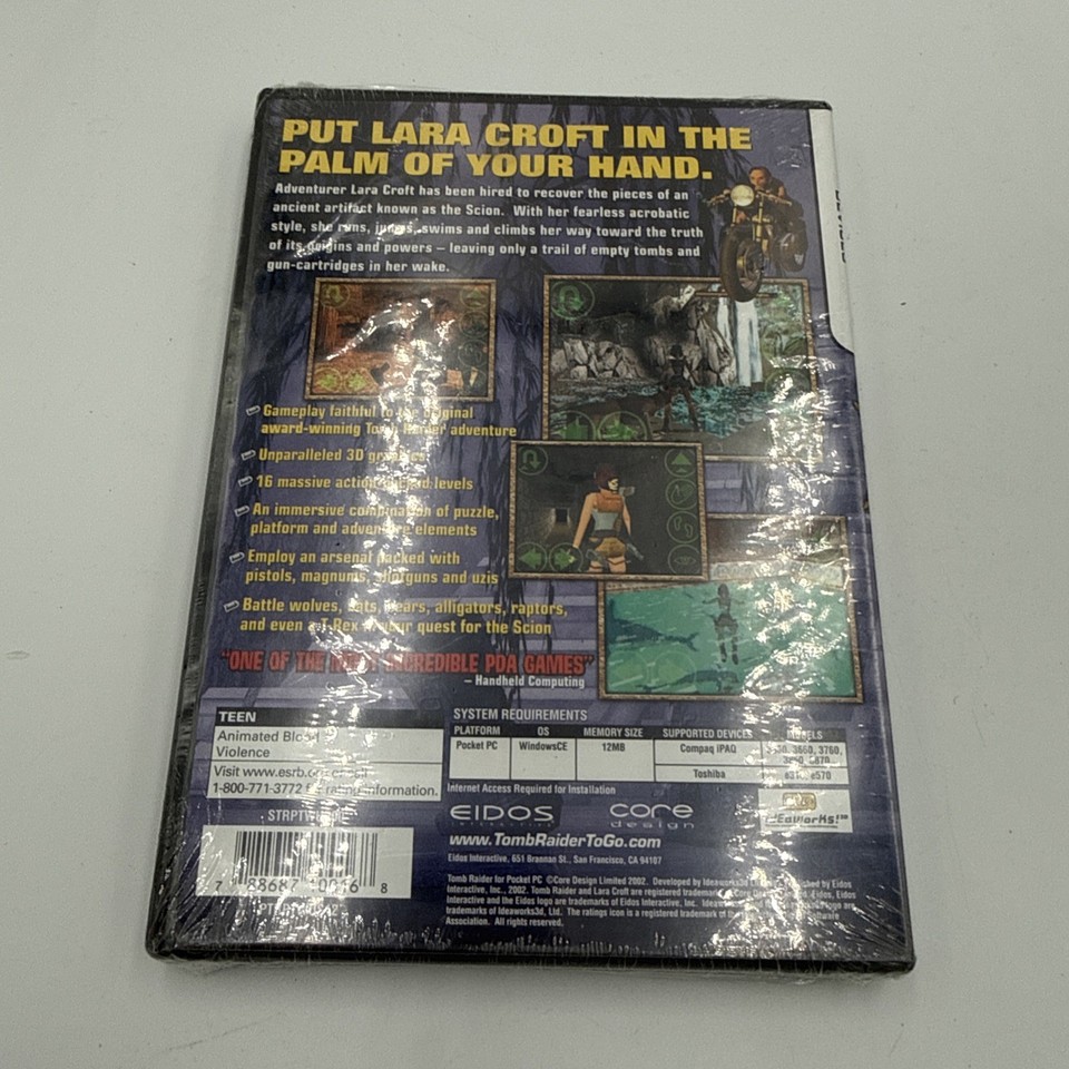 Video Game Pocket PC Tomb Raider Original 3D Game NEW SEALED ...