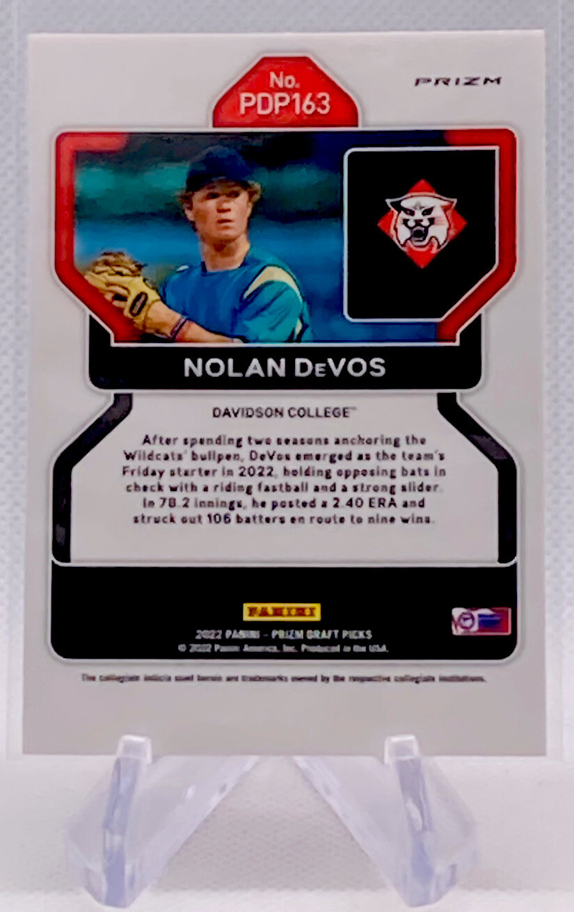 2022 Prizm Draft Picks Nolan DeVos Blue Prizm Parallel #PDP163 ...