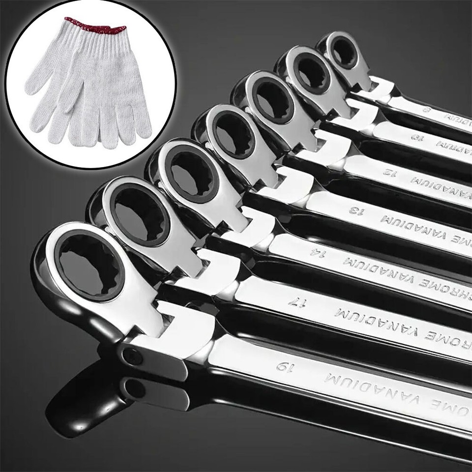 Ratchet Spanners 12pc Combination Ratchet Wrenches Spanner Tool Set 8mm ...