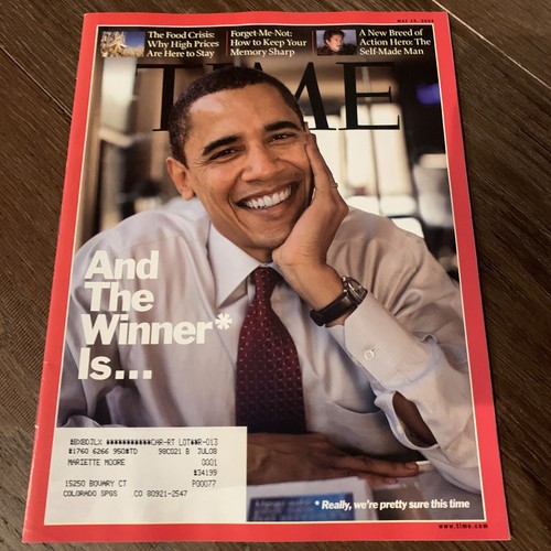 Time Magazine May 19, 2008- And The Winner Is.. Barack Obama | eBay