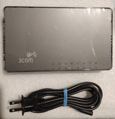 3 Com Fast Ethernet Switch 8 Ports Model 3CFSU08 with power cord used ...