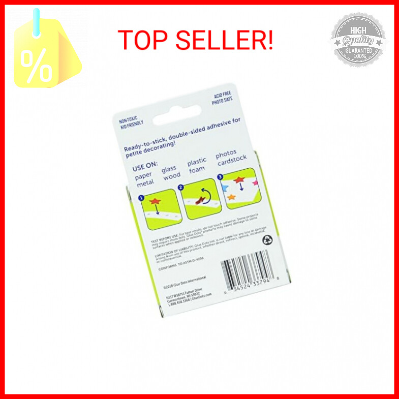 Glue Dots, Mini Dots, Double-Sided, 3/16", 300 Dots, DIY Craft Glue ...