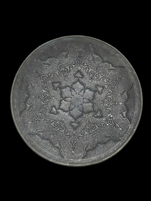 Antique Persian Copper Hand Etched Islamic Mosque Tray Ghalamzani Plate ...